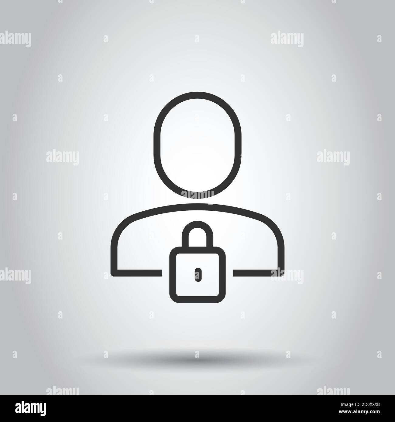 Login icon in flat style. People secure access vector illustration on ...
