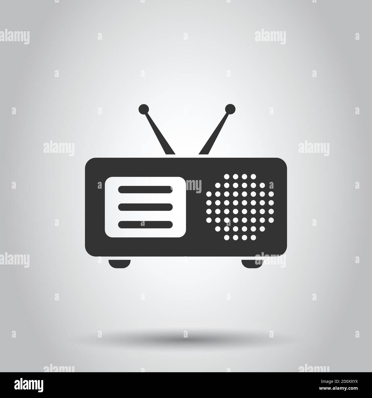 Radio icon in flat style. Fm broadcast vector illustration on white ...