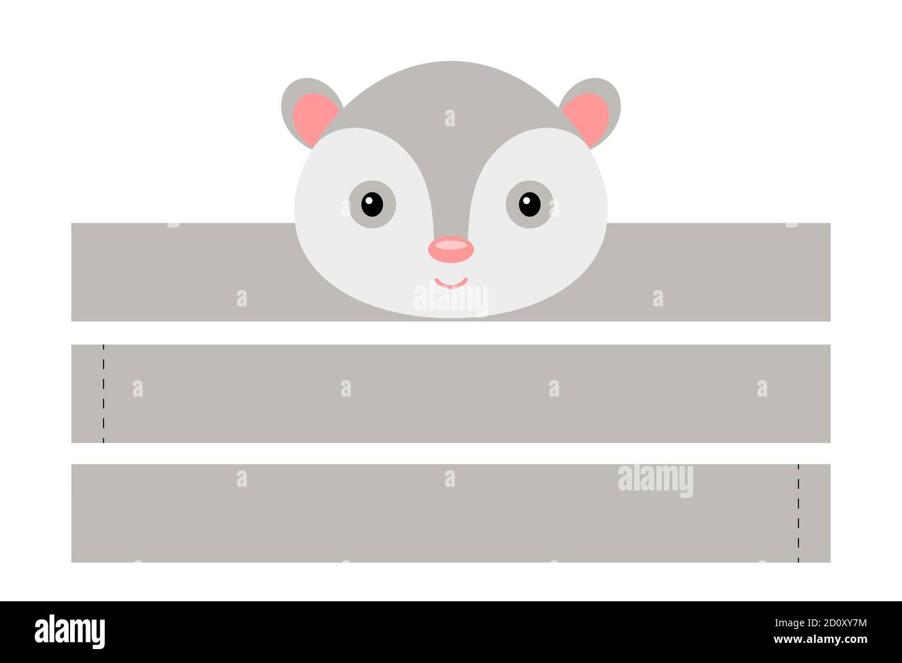 Printable opossum paper hat. Party crown die cut template for birthday ...