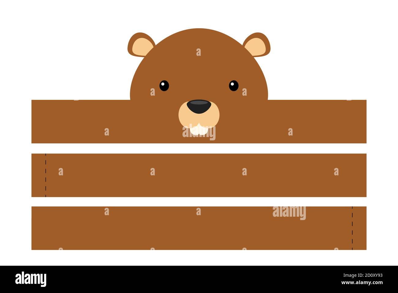Printable beaver paper hat. Party crown die cut template for birthday ...