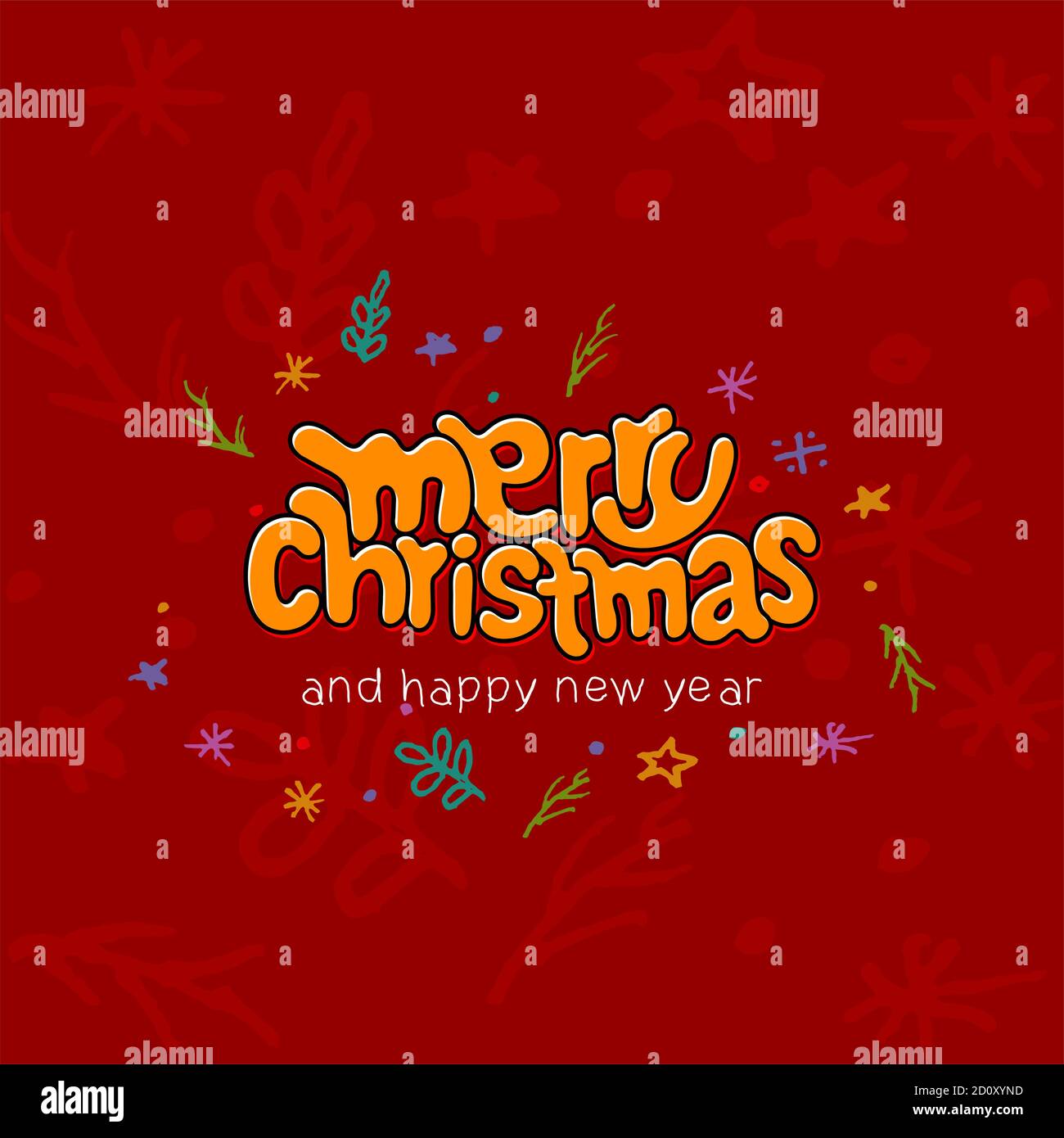 Merry Christmas text, Lettering design card template, Handwriting ...