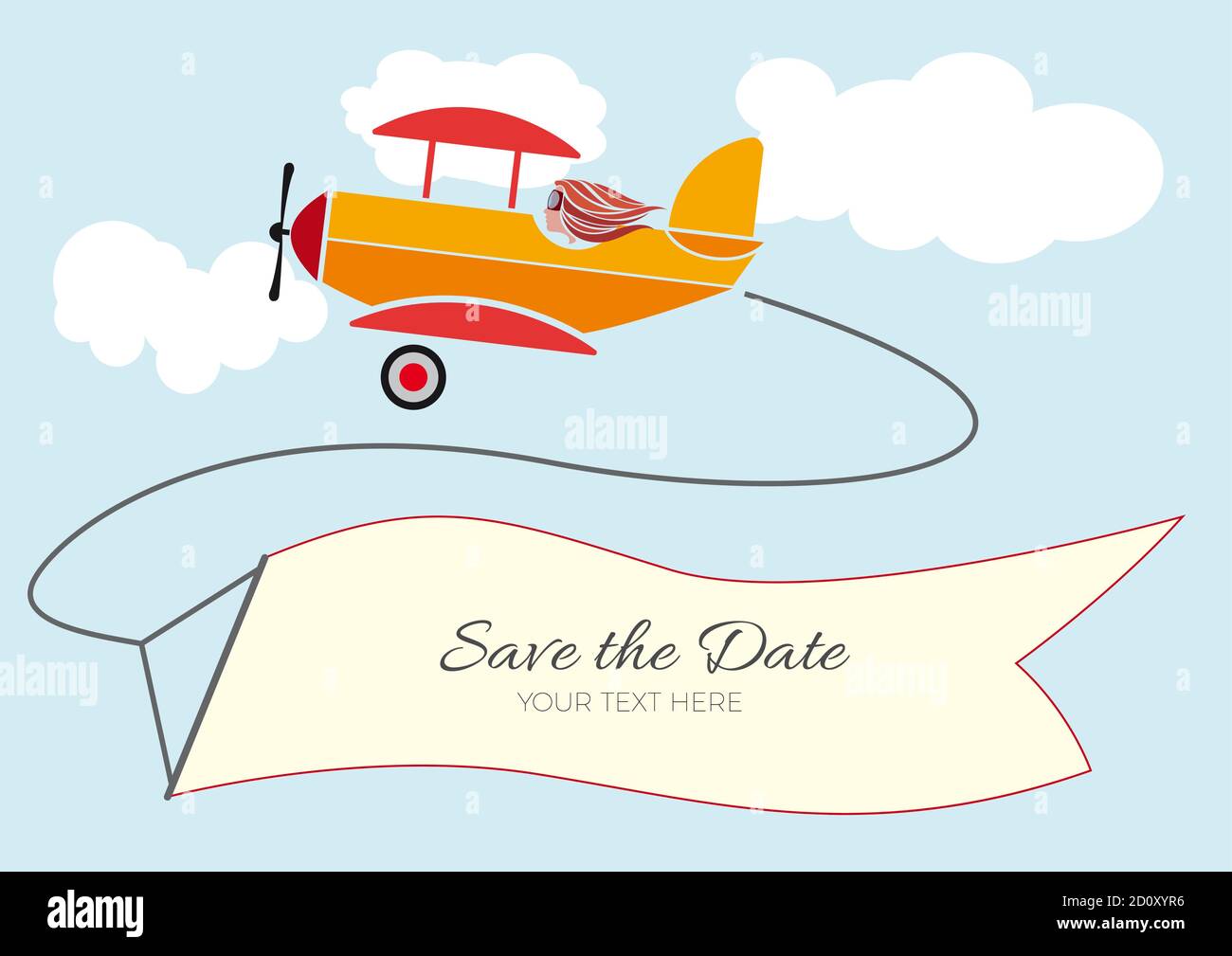 Flying Propel Plane Pulling a Blank Long Banner Strip for advertisement ...