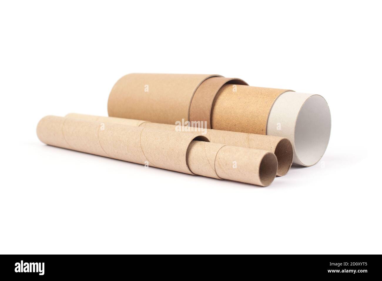 Set of different recyclable paper tubes, cardboard container for ...