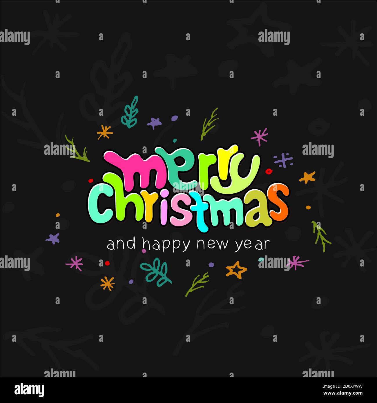 Merry Christmas text, Lettering design card template, Handwriting ...