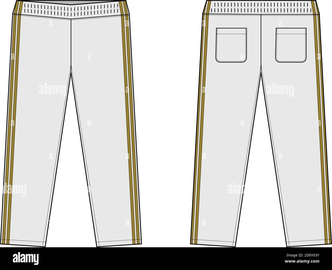 Sports jersey pants vector template illustration / white and gold Stock ...