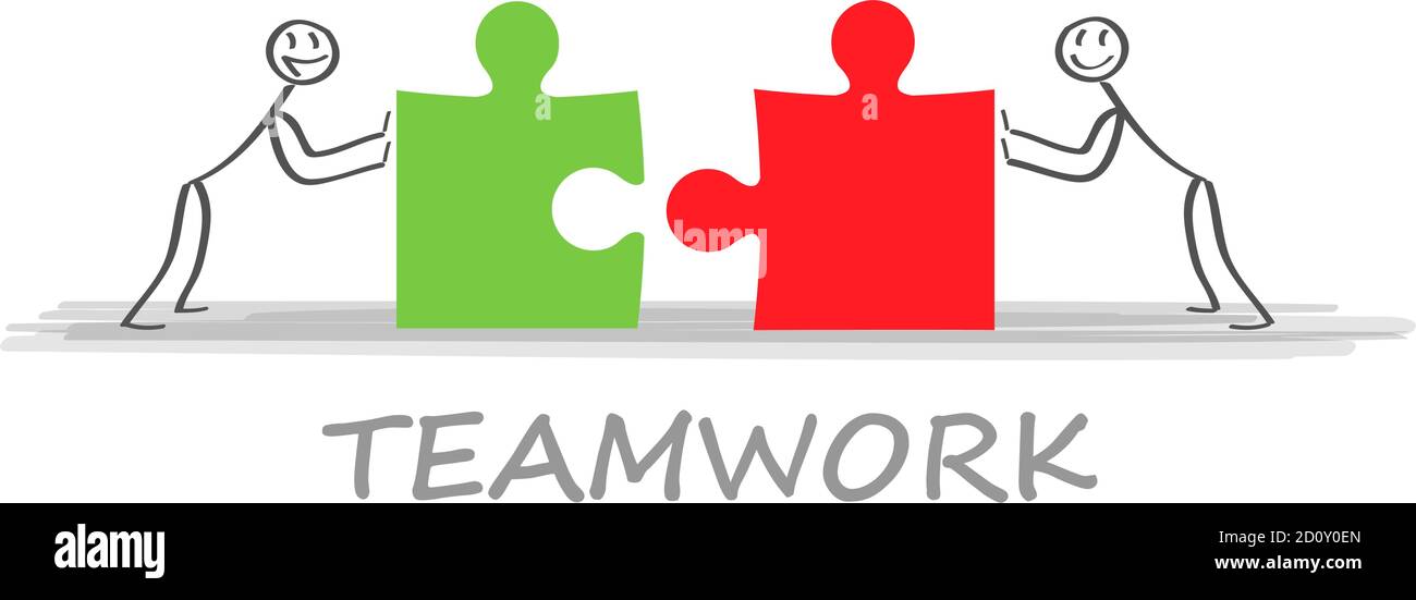 Connecting the pieces together Stock Vector Images - Alamy