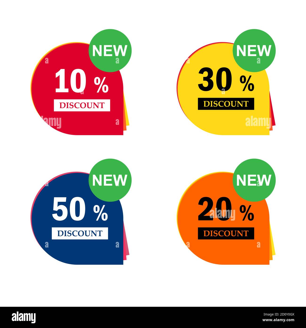 Sale discount icons. Special offer price signs. 10, 20, 30 and 50 ...