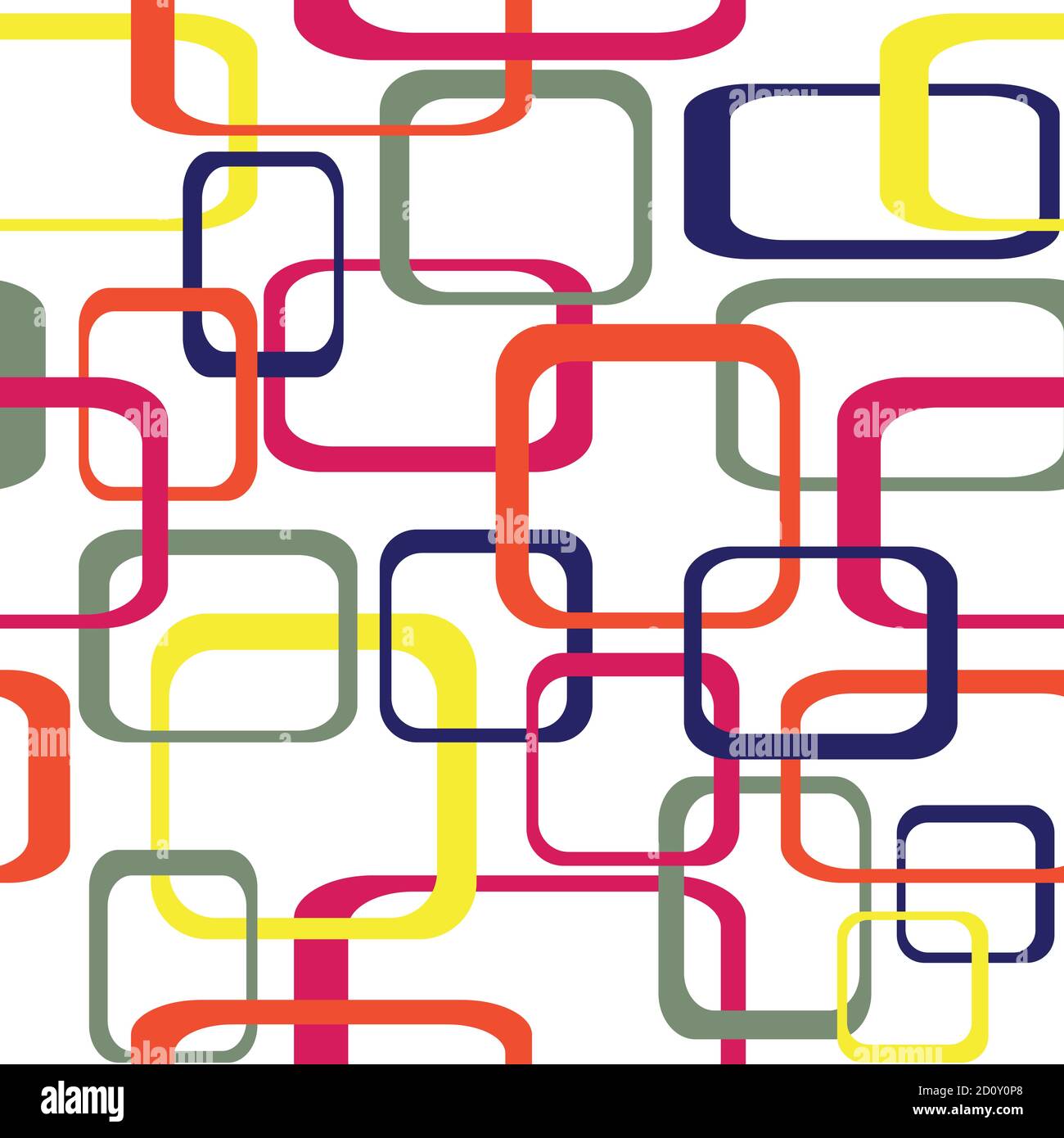 Retro seamless color vector pattern background with squares - rounded ...