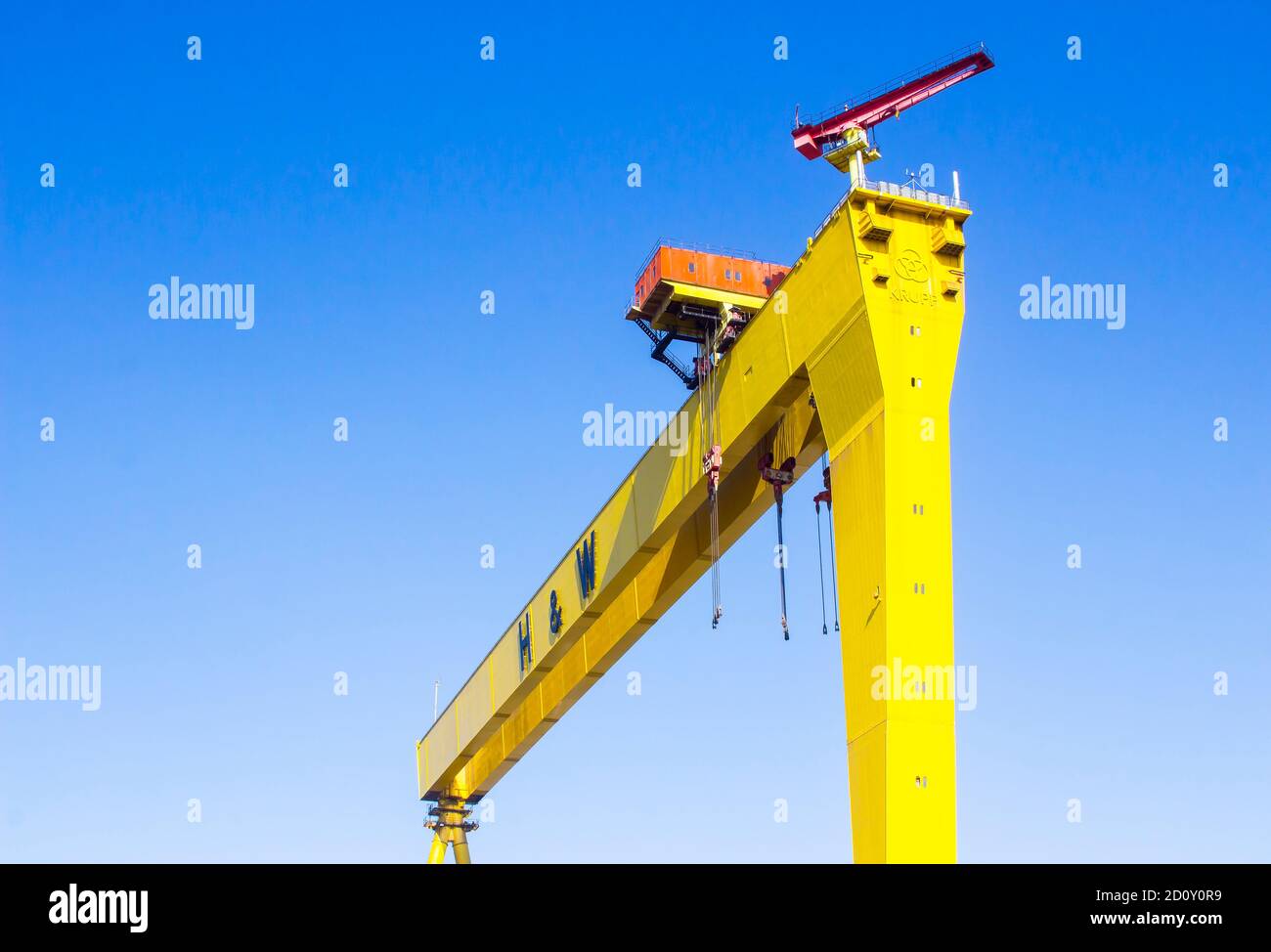 27 September 2020 Close up shot of the driver's cab and bridge girders ...