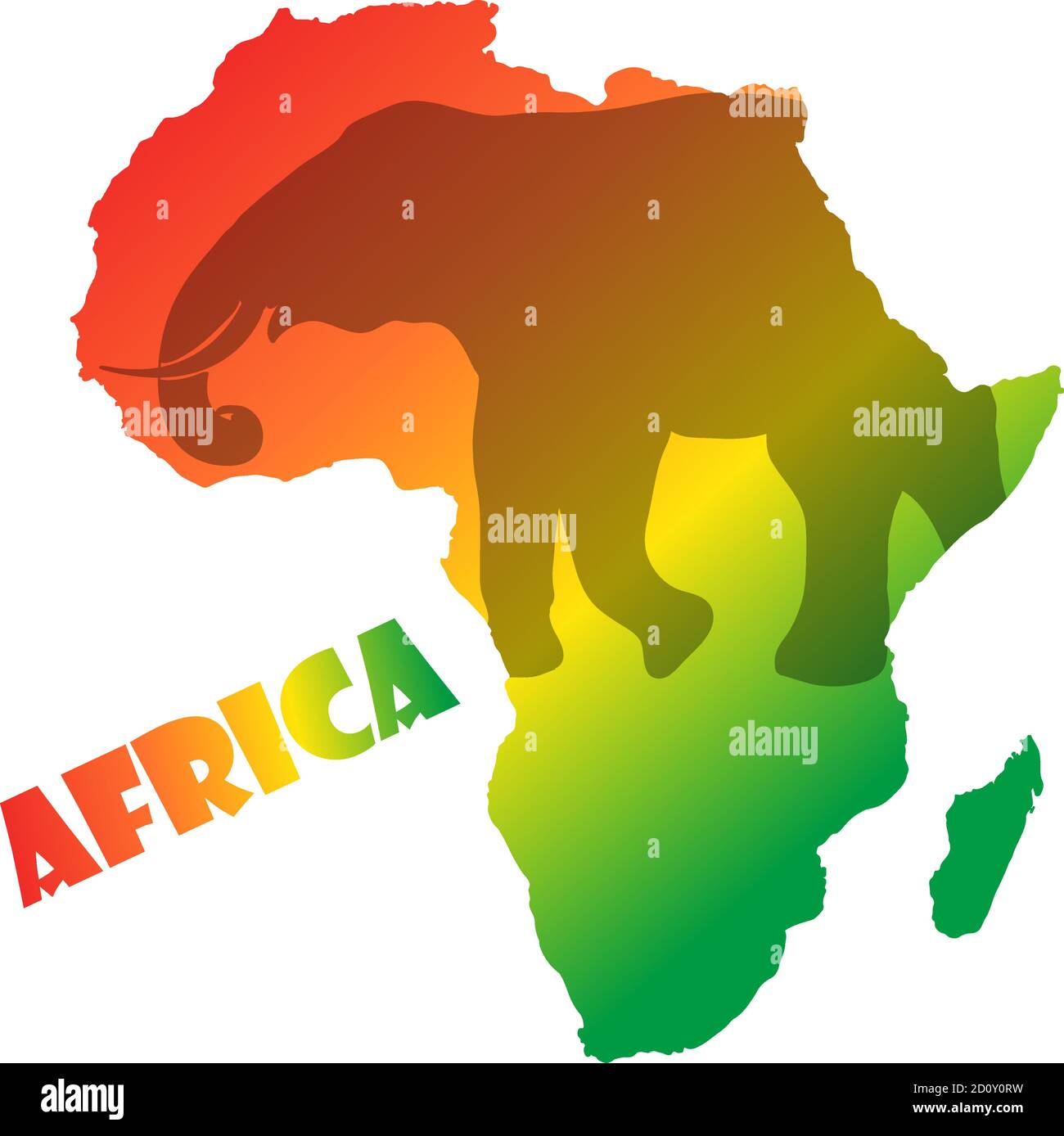 colorful africa map isolated on transparently background. World vector ...