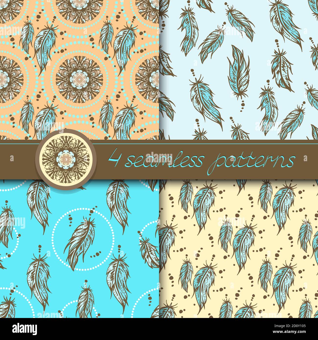 Ornate feather patterns hi-res stock photography and images - Alamy