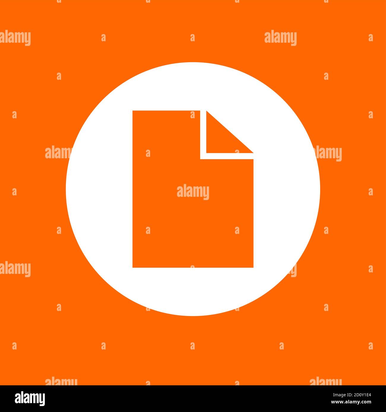 Document sign icon. In white circle on a orange background Stock Vector ...