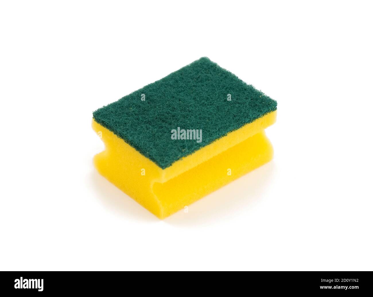 Yellow Dishwashing Sponge Isolated On White Surface Stock Photo - Alamy