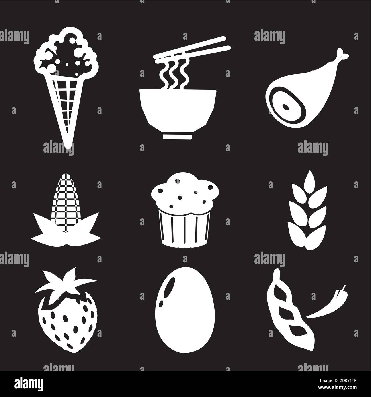 food icon set Stock Vector Image & Art - Alamy