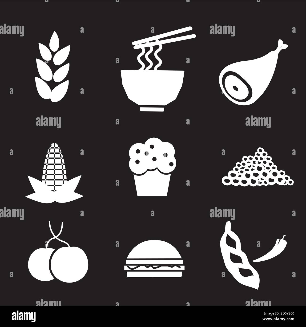 food icon set Stock Vector Image & Art - Alamy