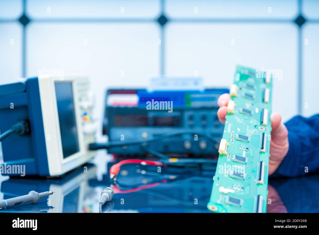 PCB witch microcontroller in electronics laboratory Stock Photo - Alamy