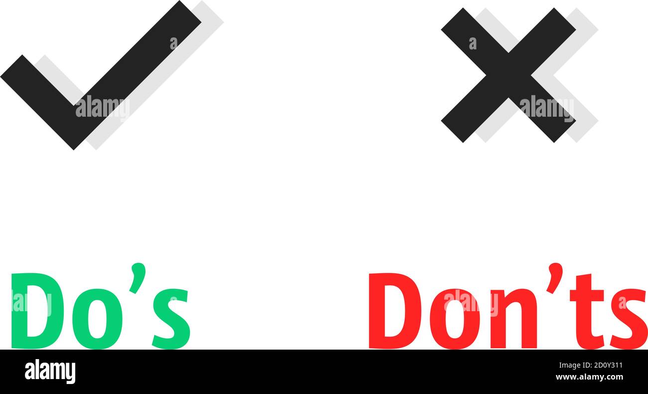 Donts tick cross Stock Vector Images - Alamy