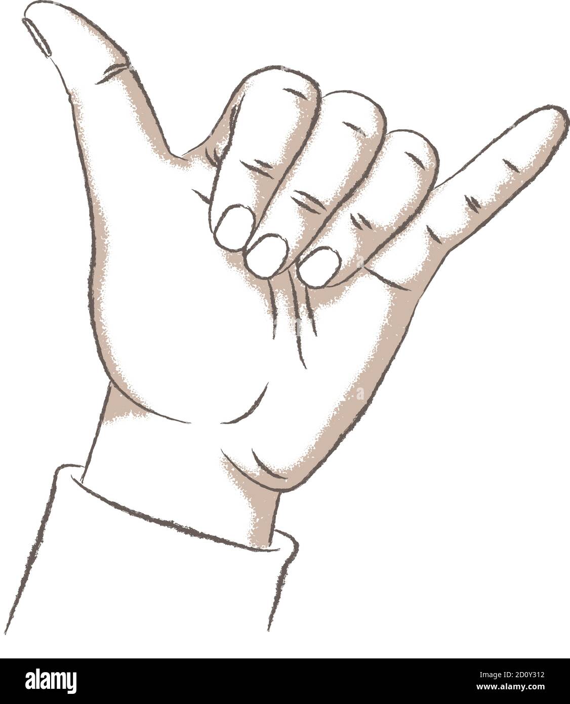 Shaka Sign Drawing