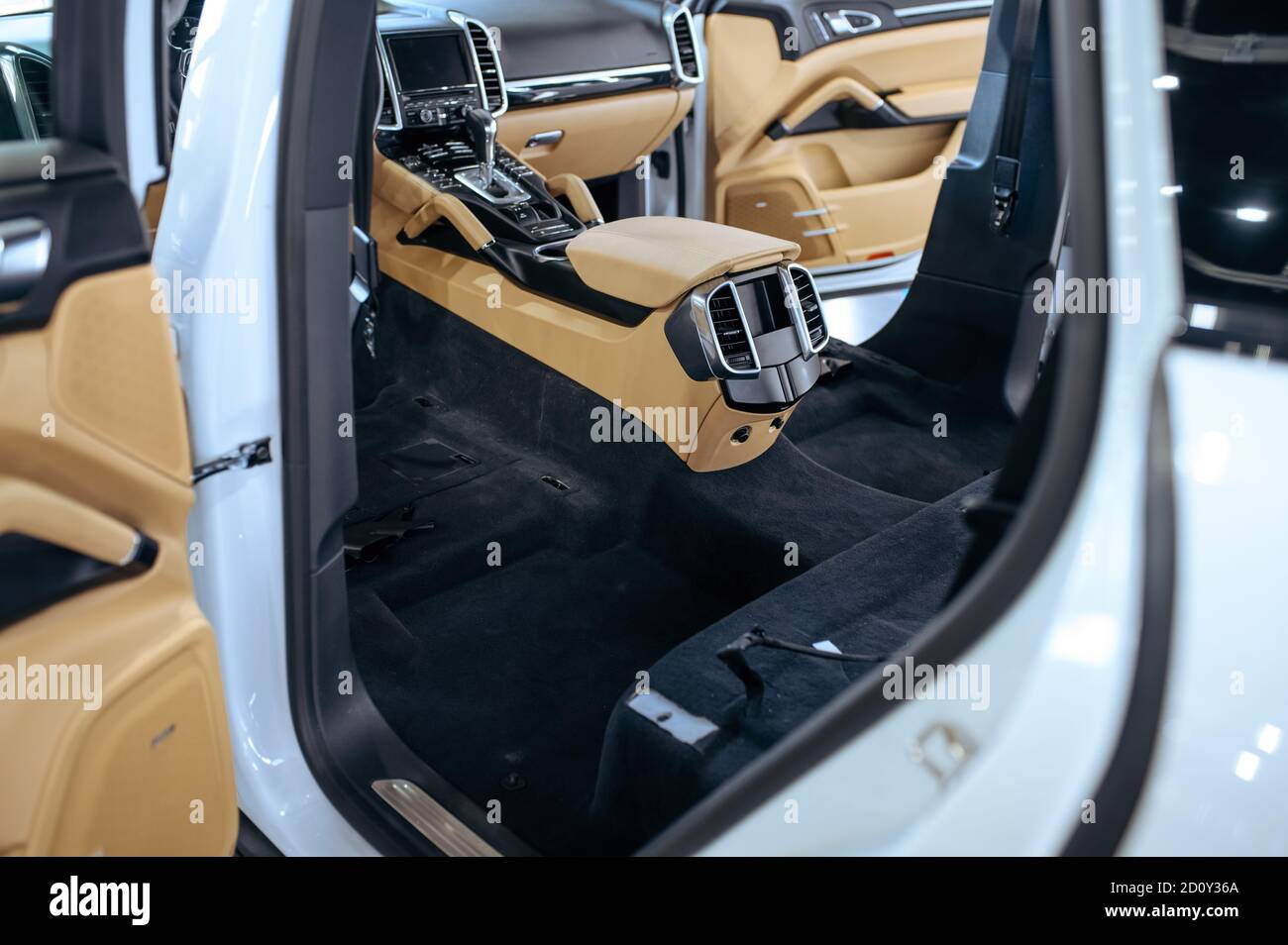 Car interior with removed seats, detailing Stock Photo - Alamy
