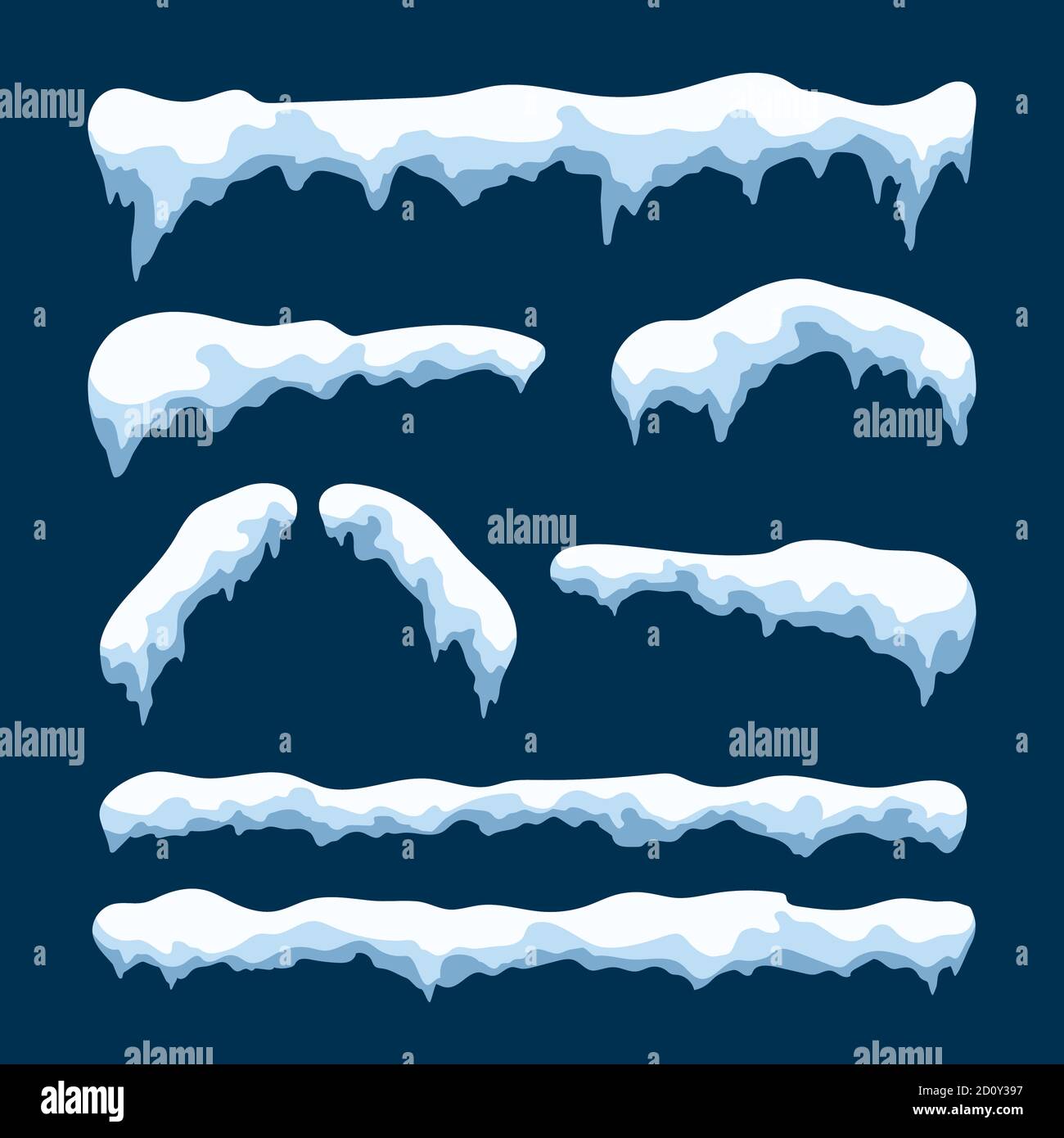 Snow Caps collection. Christmas decoration element. Vector illustration ...