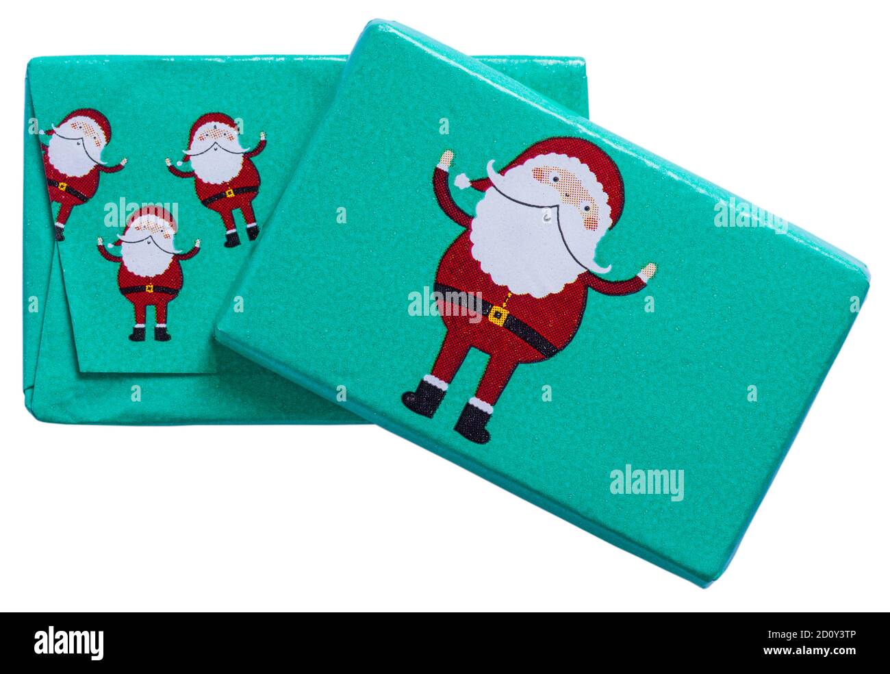 Christmas themed Milk Chocolate Tablets isolated on white background ...