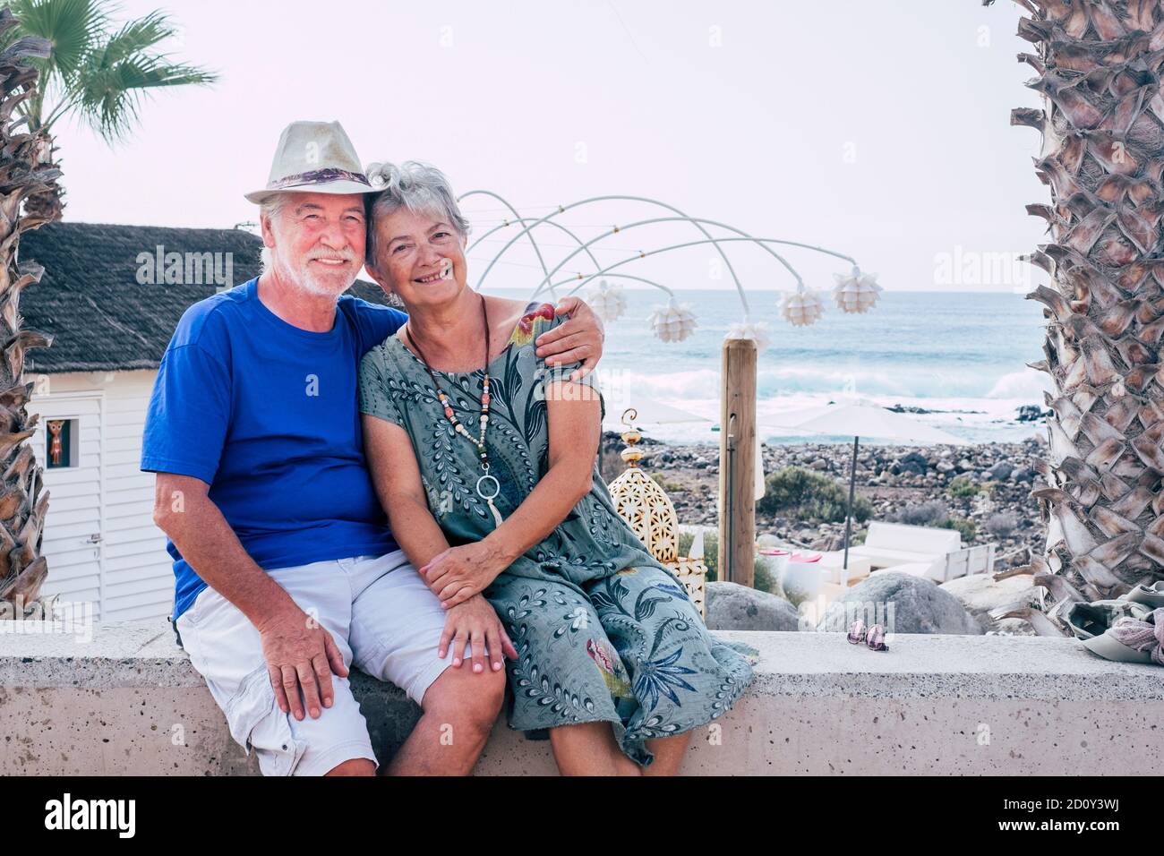 Happy Senior Couple Hug With Love And Enjoy Together Outdoor Leisure