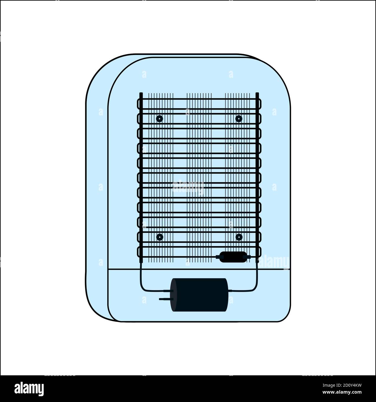 The back of a retro refrigerator with a repair unit Stock Vector Image ...