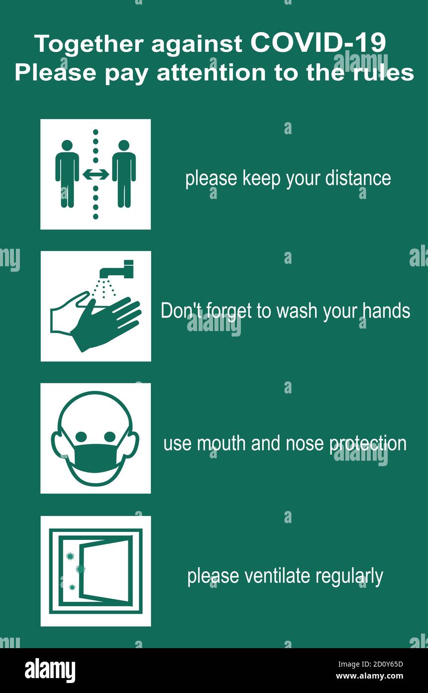 Information sign with Covid-19 rules. Vector file Stock Vector Image ...