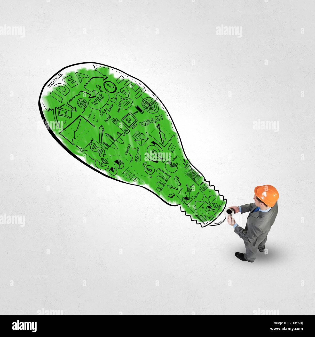 Man engineer thinking over his plan Stock Photo - Alamy