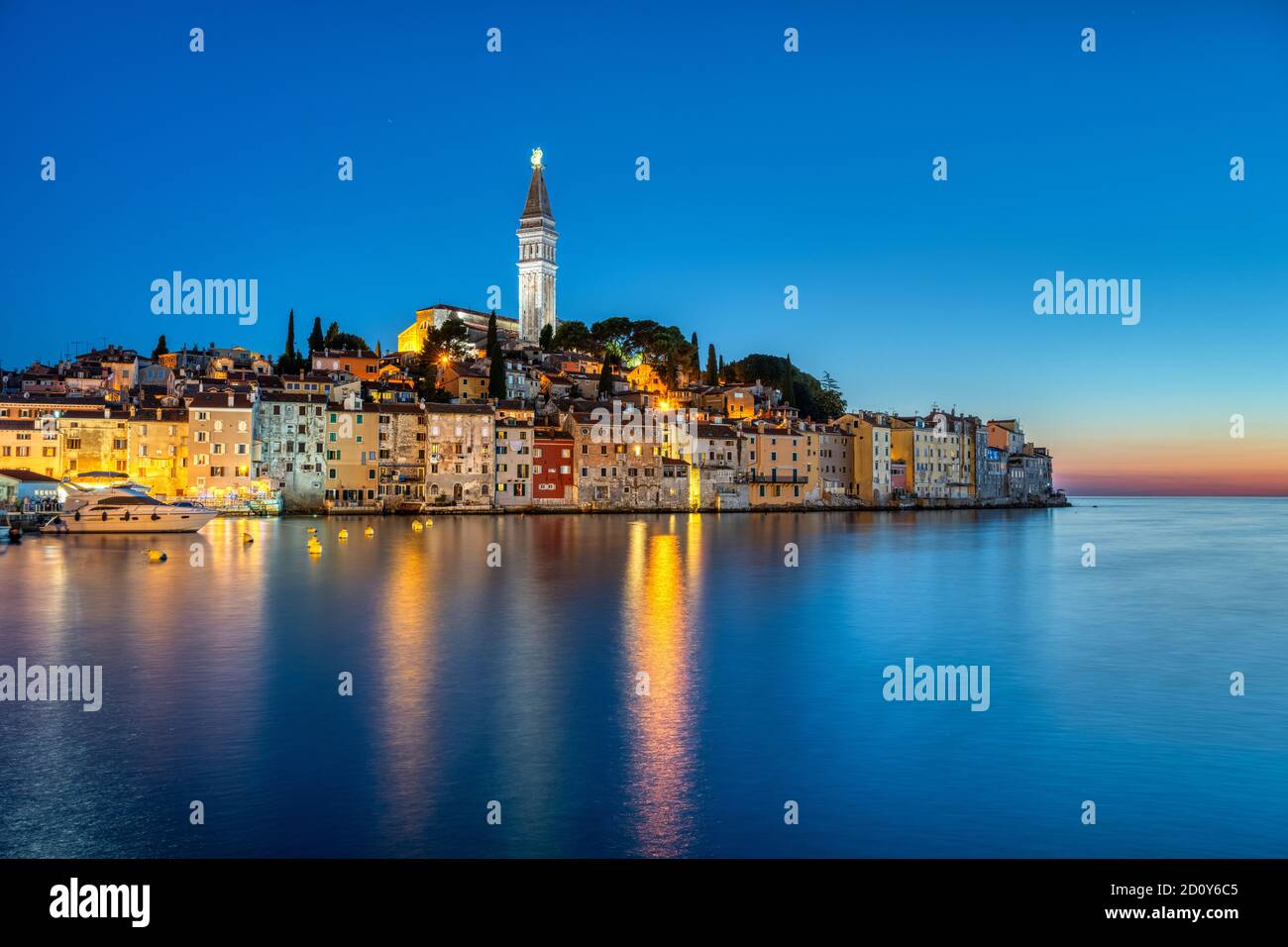 View of the old town of Rovinj in Croatia at night Stock Photo - Alamy
