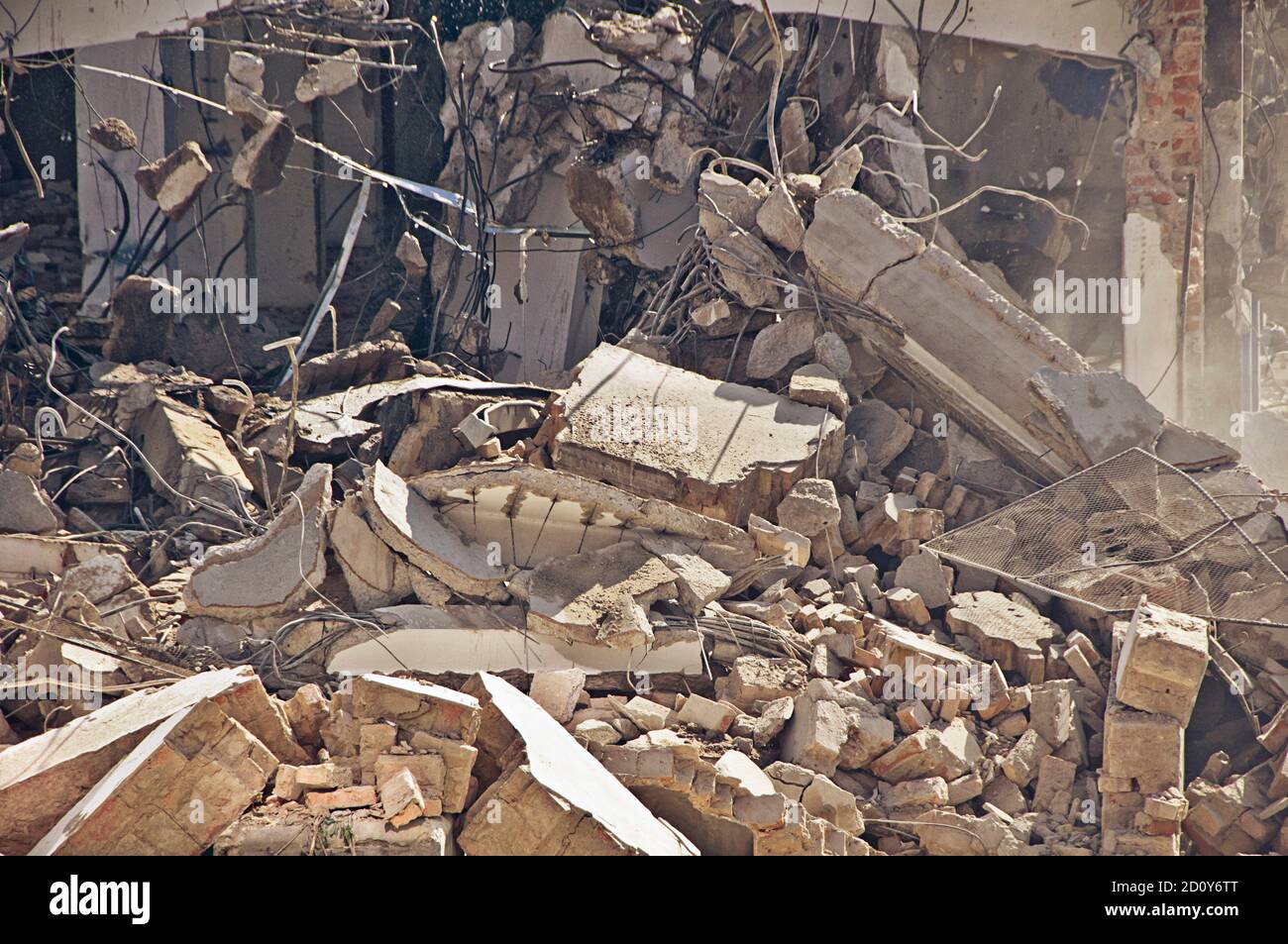rubble and debris during a building demolition Stock Photo - Alamy