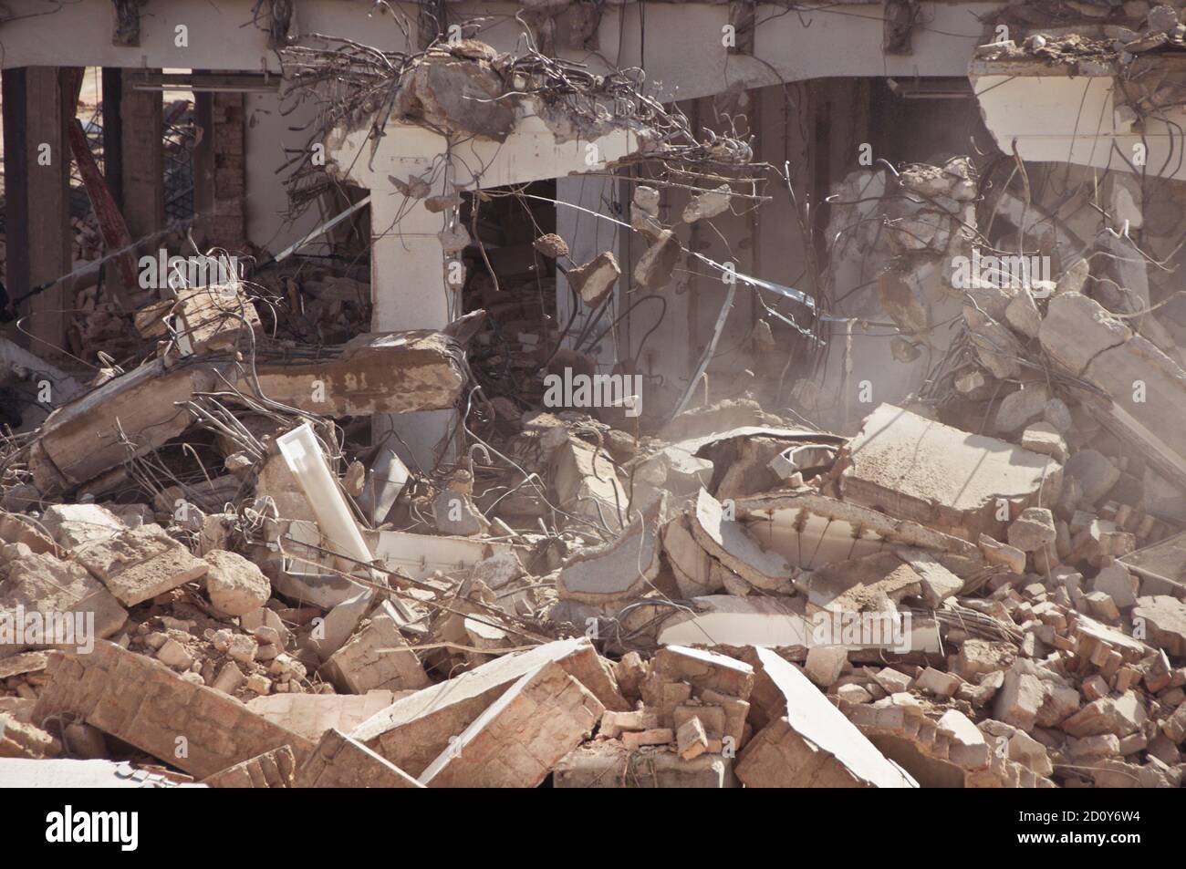 rubble and debris during a building demolition Stock Photo - Alamy