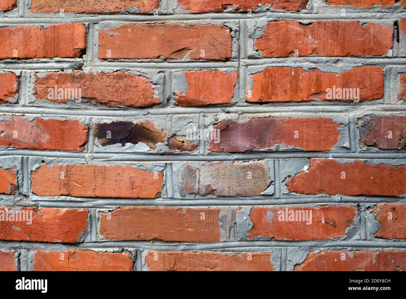 image of a section of an old red brick wall for a background or texture ...