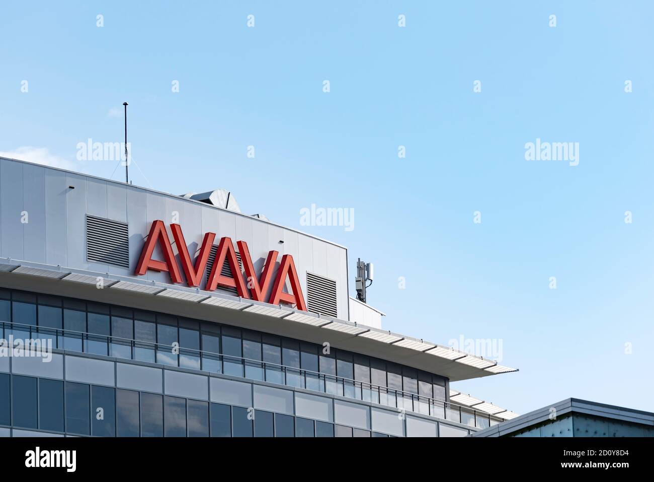 Signage and the logo on the outside of Avaya Australia's offices in the ...