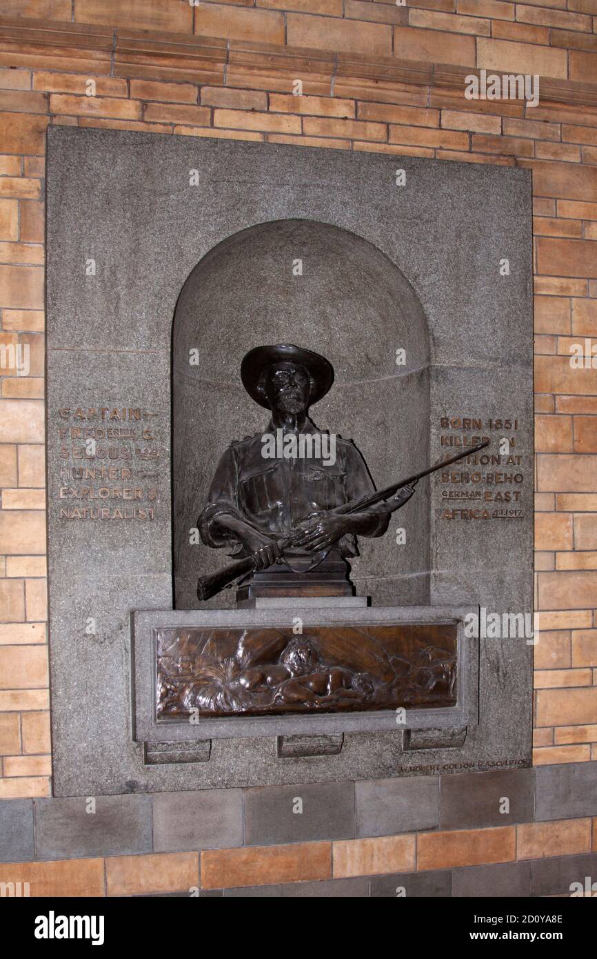 A bronze bust of Frederick Courtney Selous in the Natural History ...