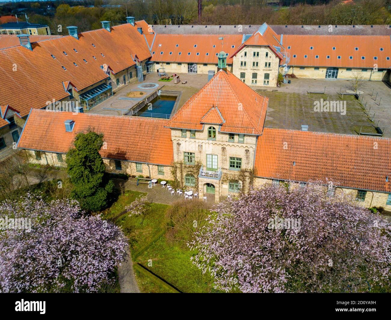 Aerial view of the Alnarp university campus near Malmo city in Sweden ...