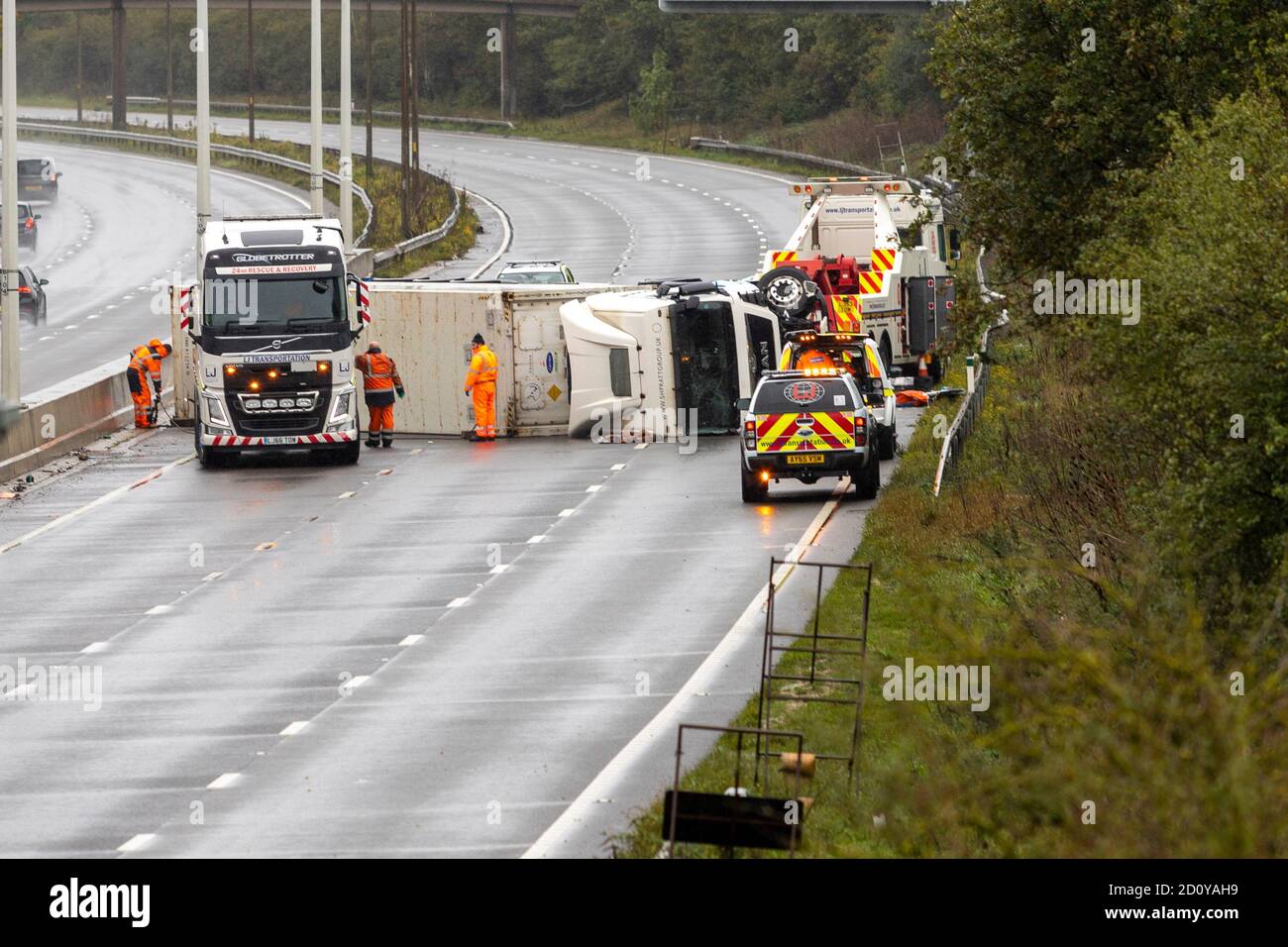 Essex, UK. 4th October 2020. The A13 westbound carriage near Thurrock ...
