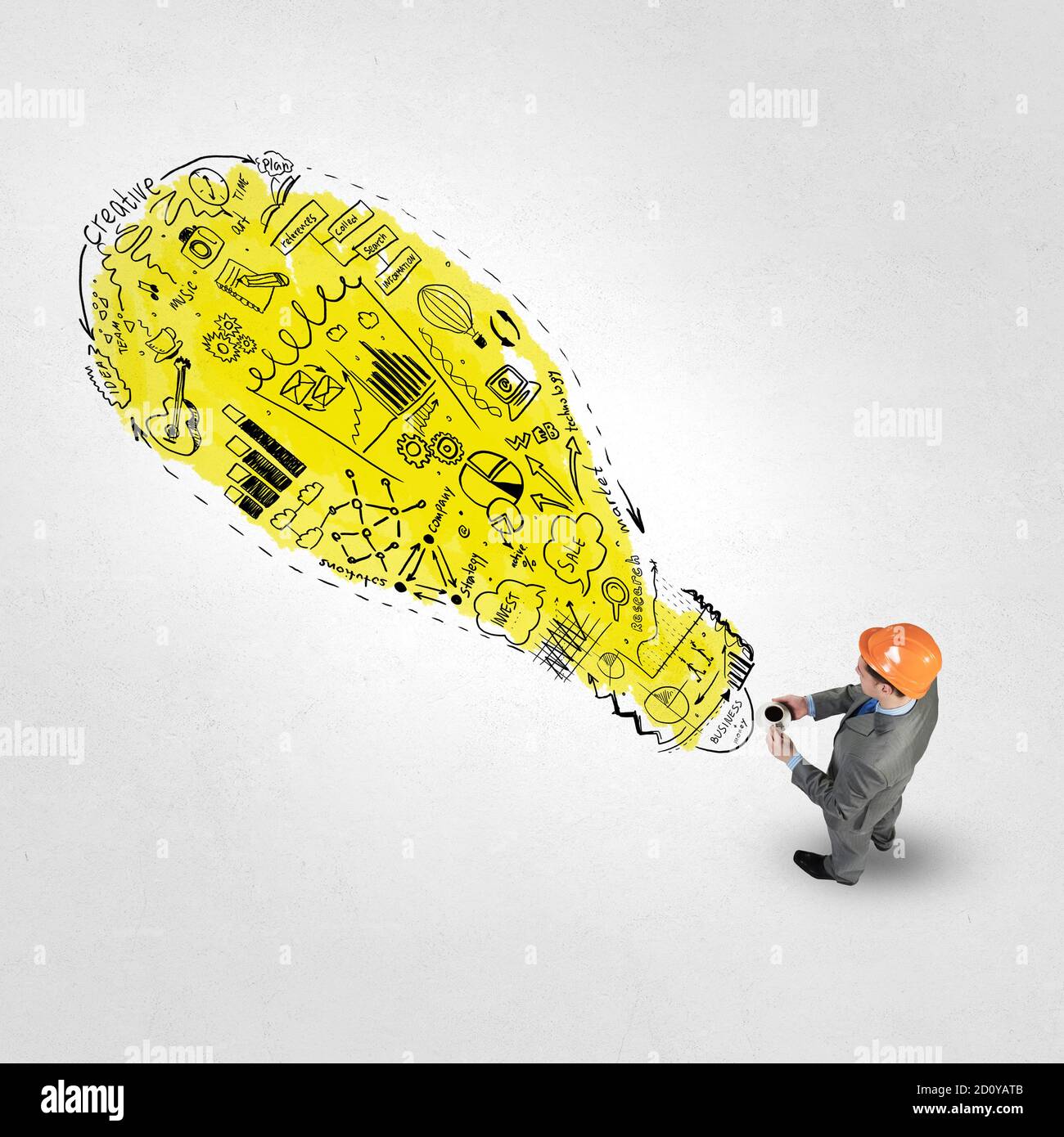 Man engineer thinking over his plan Stock Photo - Alamy