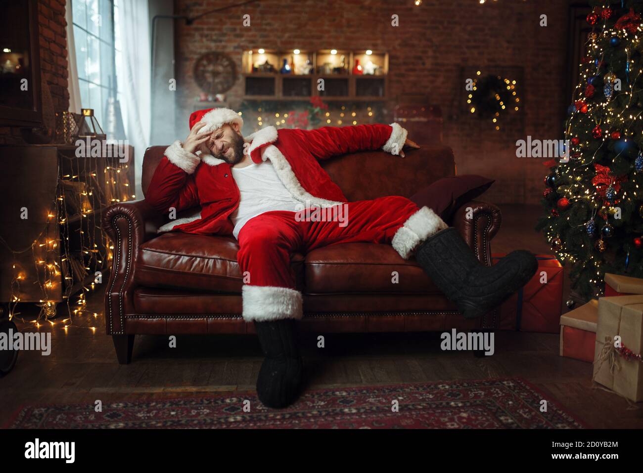 Drunk Santa Hangover High Resolution Stock Photography and Images - Alamy