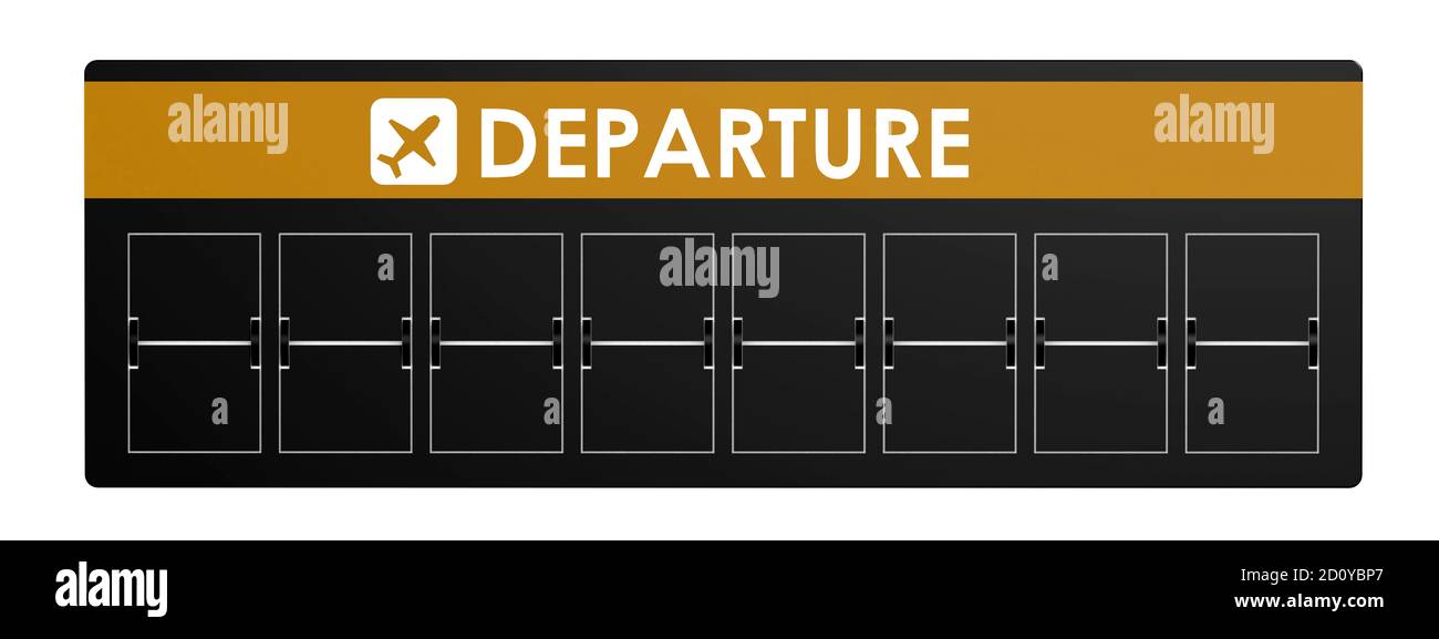 Departure flip board with empty destination, 3D rendering Stock Photo ...