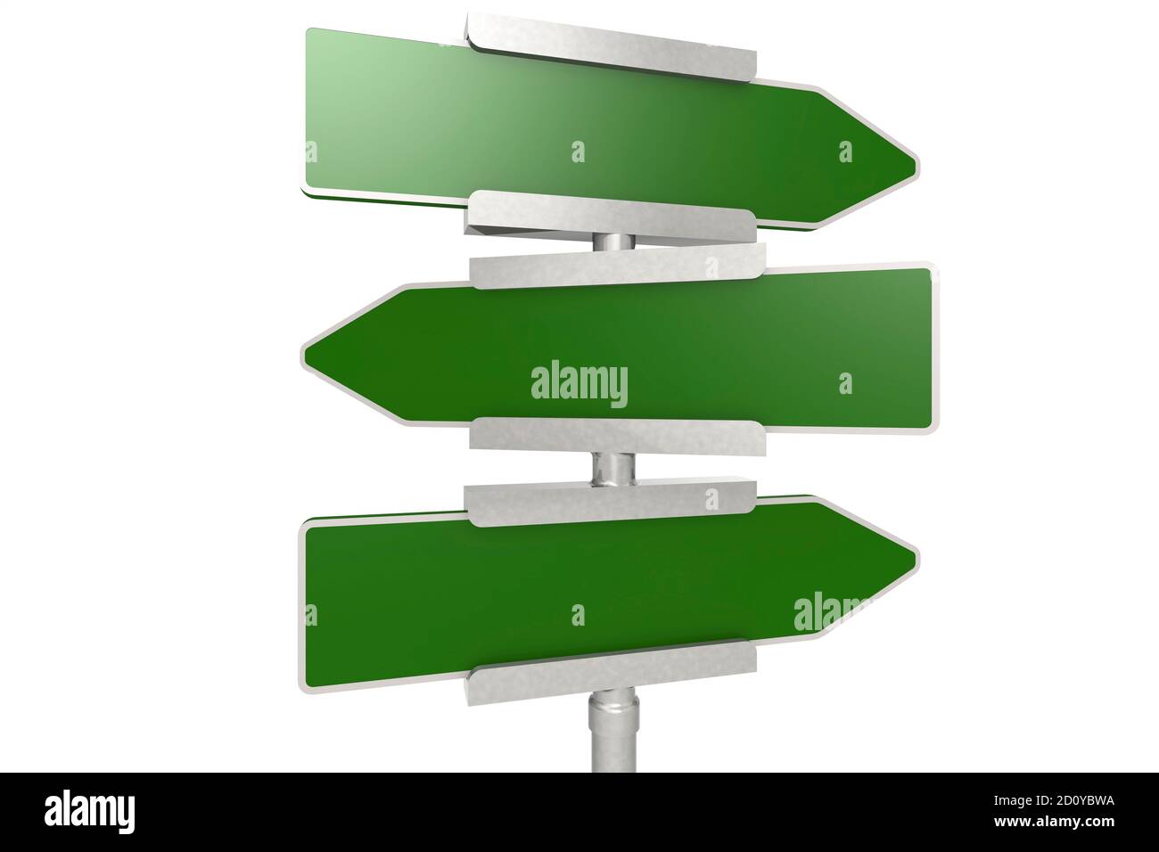 Blank green road sign, 3D rendering Stock Photo - Alamy