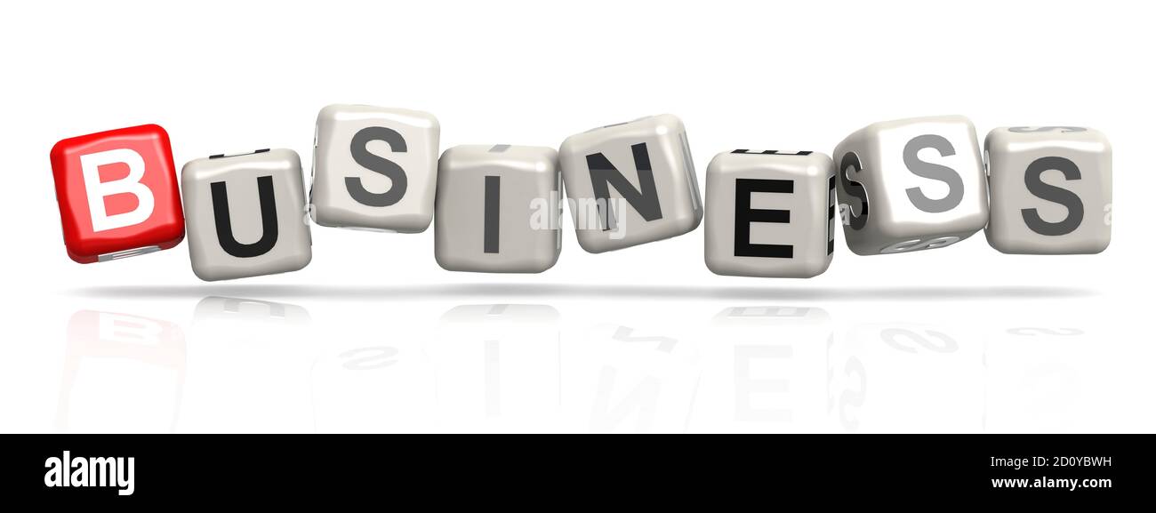 Business word concept on cube block isolated, 3d rendering Stock Photo ...