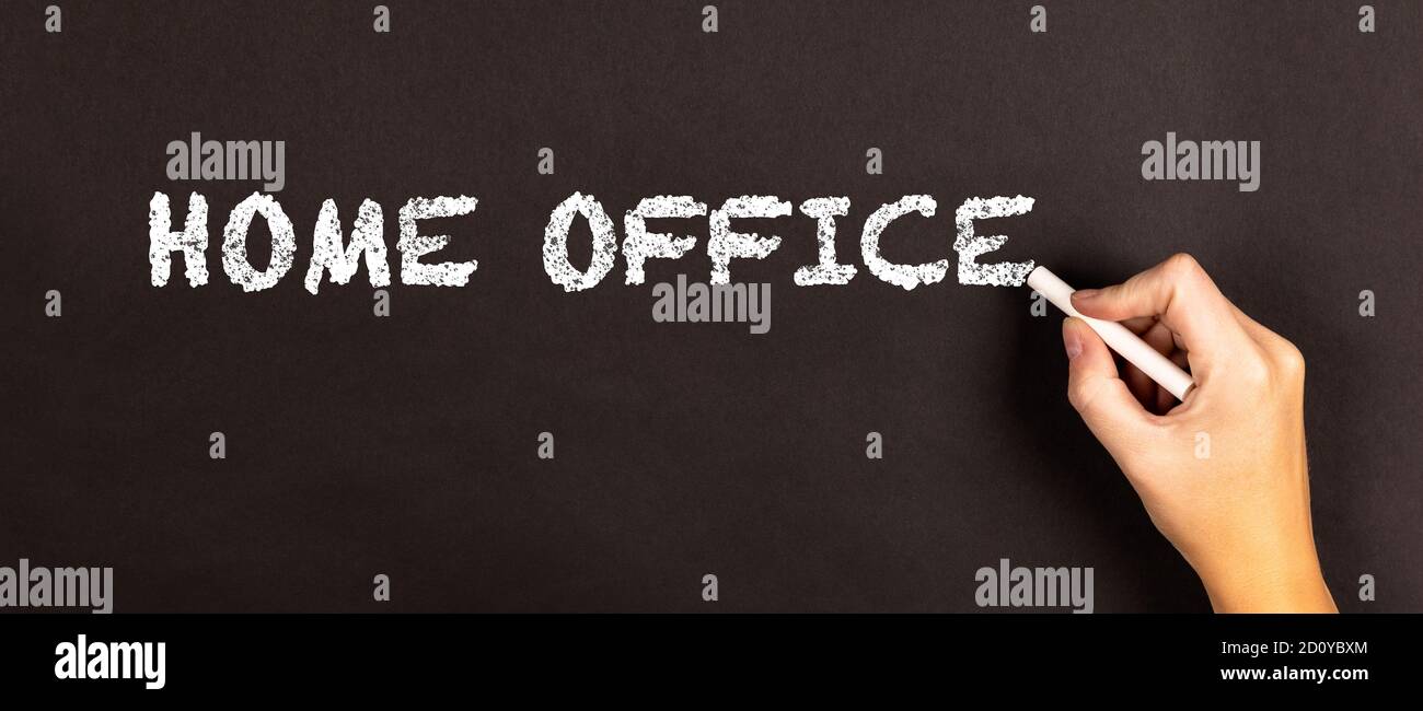 Words "Home Office" written on a blackboard Stock Photo - Alamy