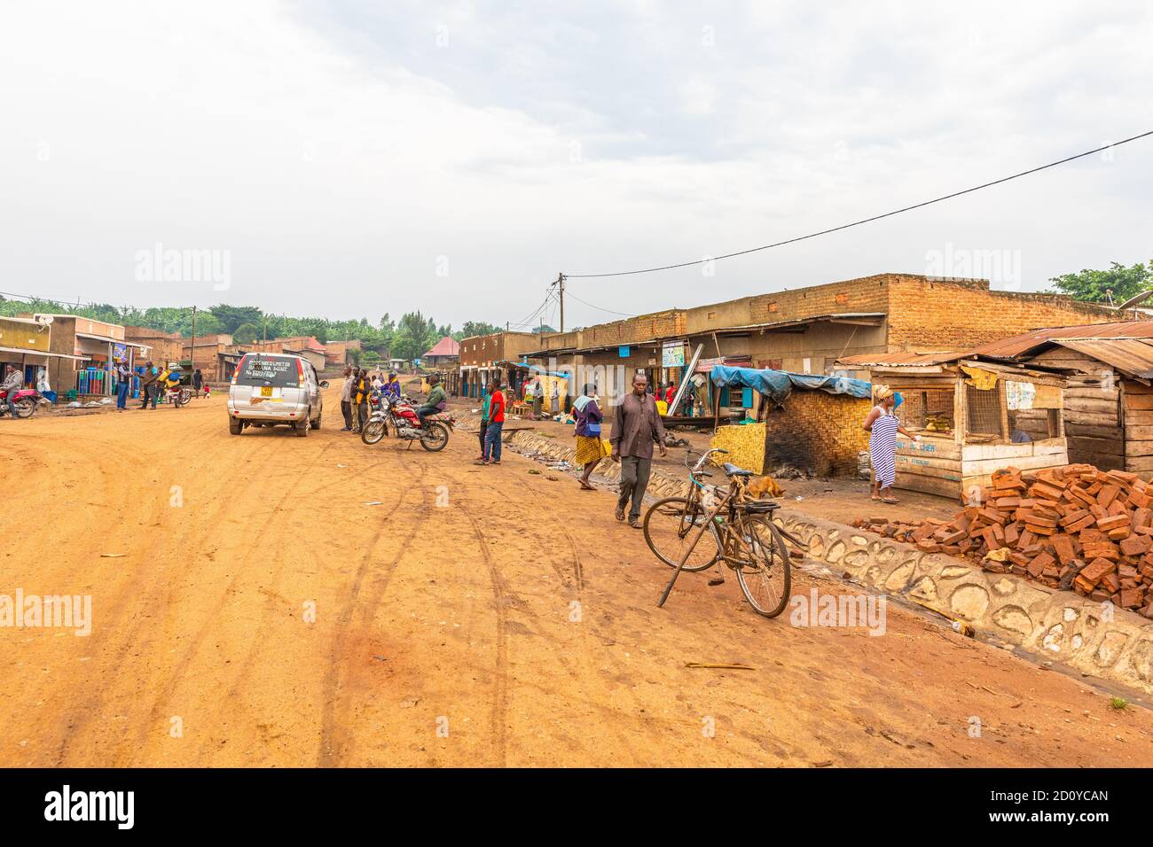 Kabarole / Uganda - February 28, 2020: African busy crowd of people ...