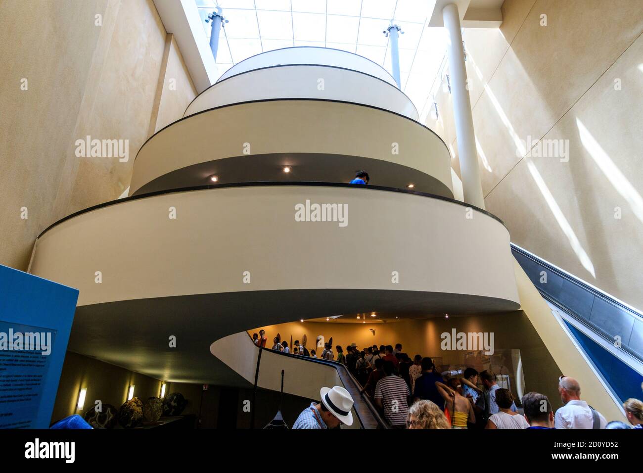 The modern new oval ramp at the entrance to the vatican museum crowded ...