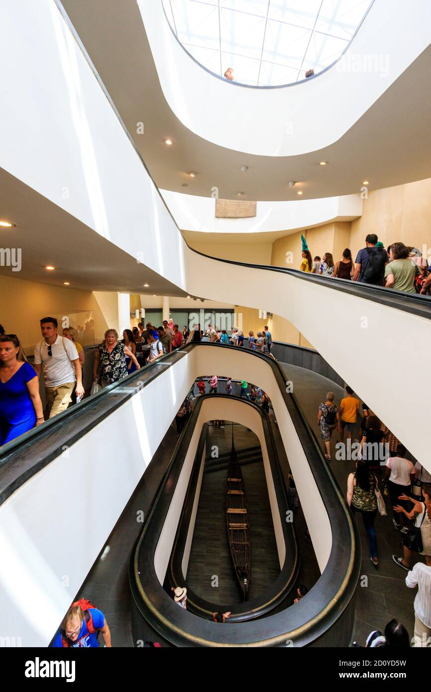 The modern new oval ramp at the entrance to the vatican museum crowded ...