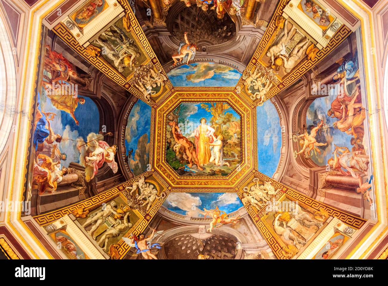 The ceiling of the hall of the muses, a painting by Tommaso Conca ...