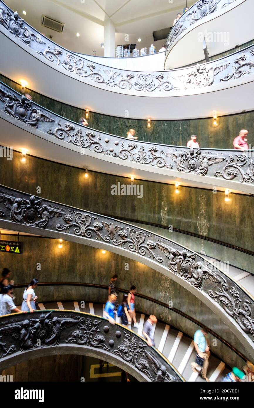 The modern double helix staircase, known as the Bramante Staircase with ...