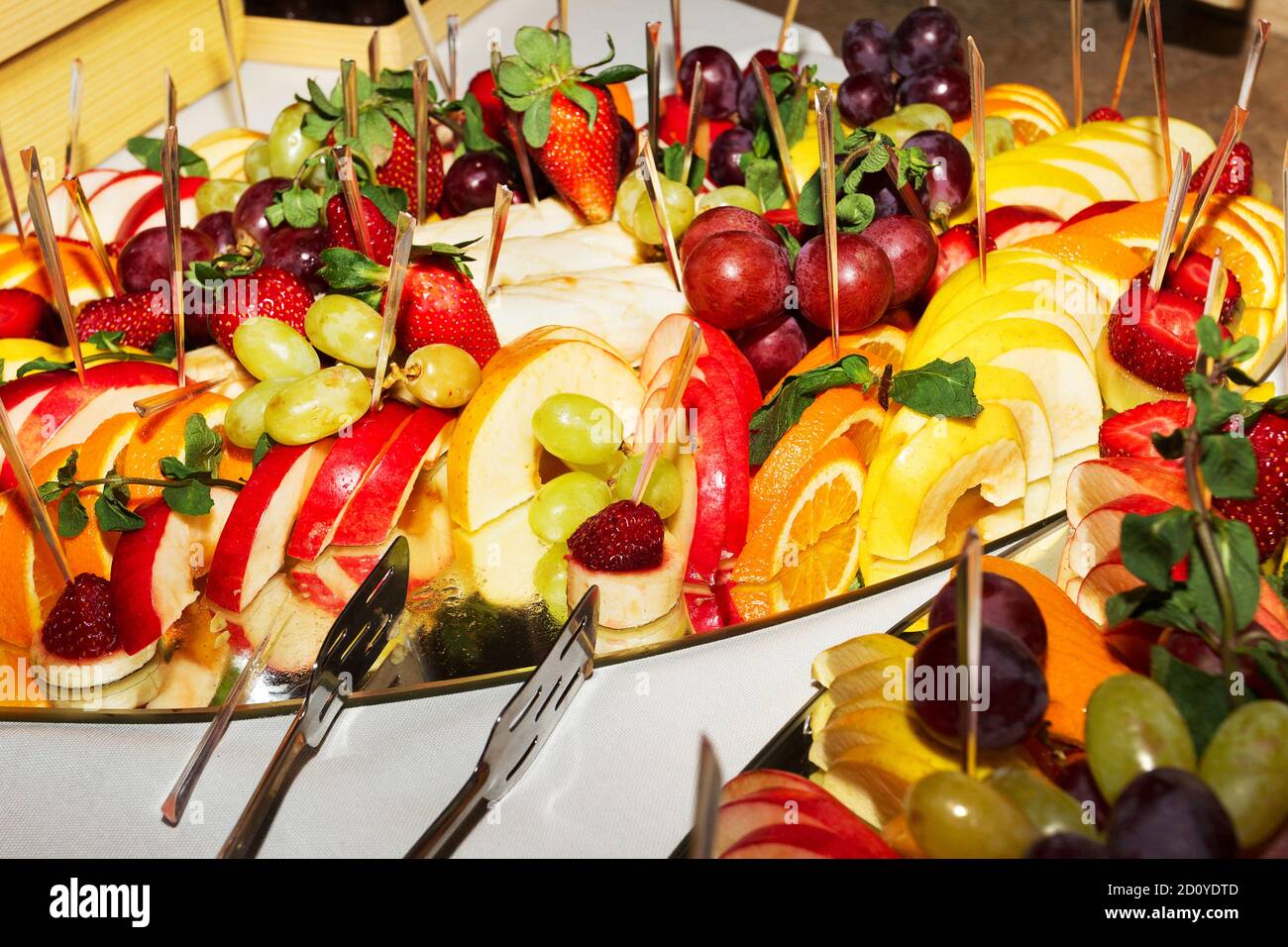Authentic buffet, assorted fresh fruits, berries and citrus fruits ...