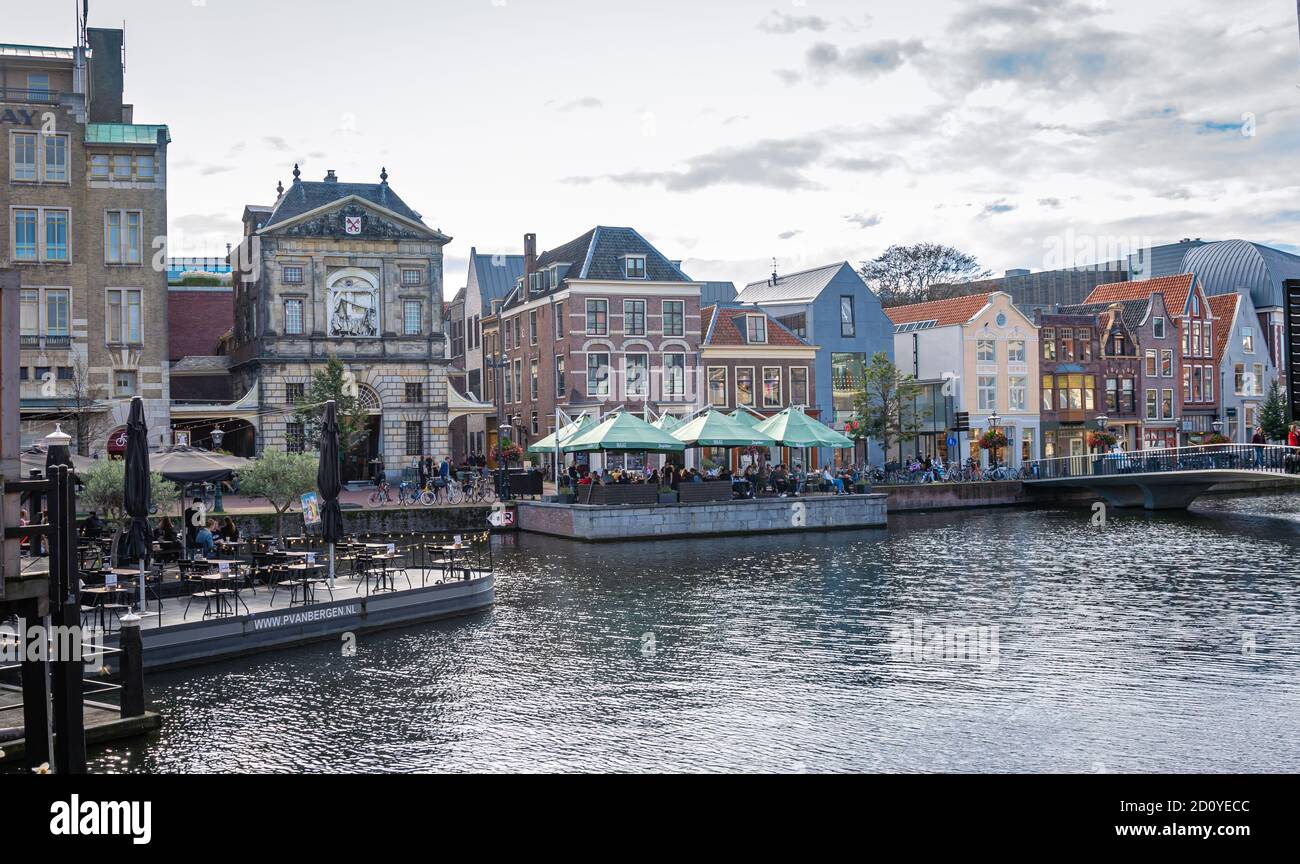 Classic canal houses and weigh house "De Waag" in the historic centre ...